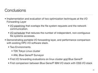 Optimization Techniques at the I/O Forwarding Layer | PPT