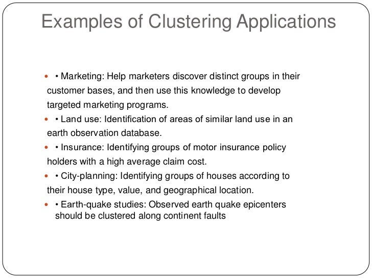 Cluster analysis Cluster analysis