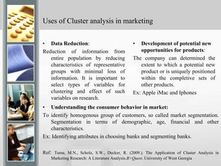 Cluster analysis in prespective to Marketing Research | PPTX