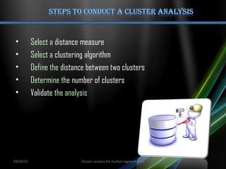 Cluster analysis for market segmentation | PPT