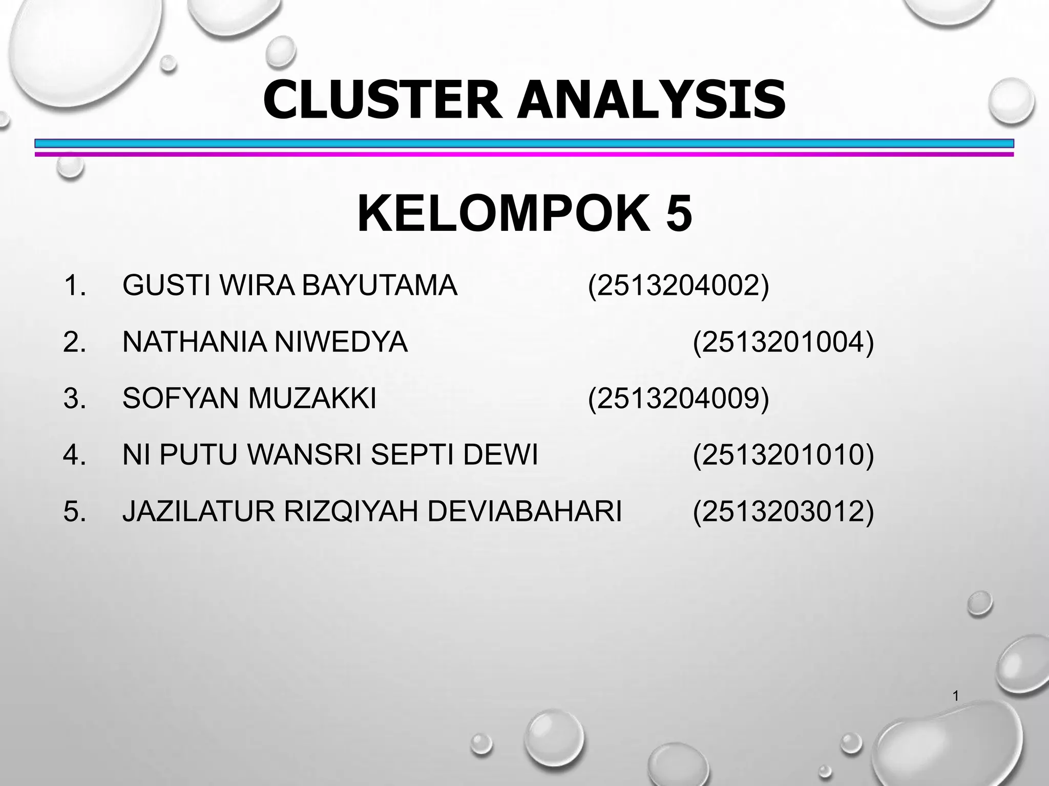 analisis kluster | PPTX