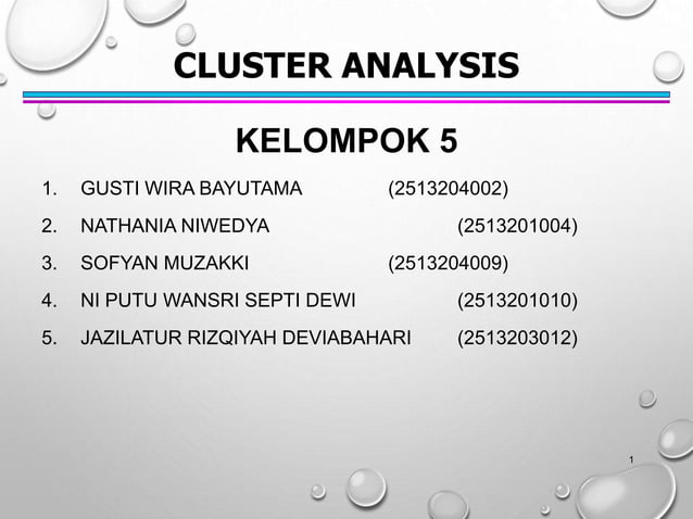 analisis kluster | PPTX