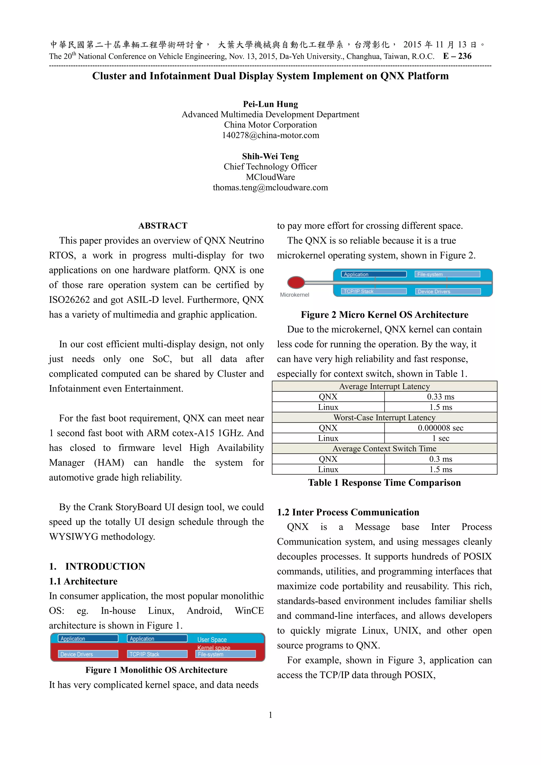 Cluster and infotainment dual display system implement on qnx platform | PDF