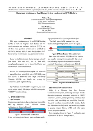 Cluster and infotainment dual display system implement on qnx platform ...