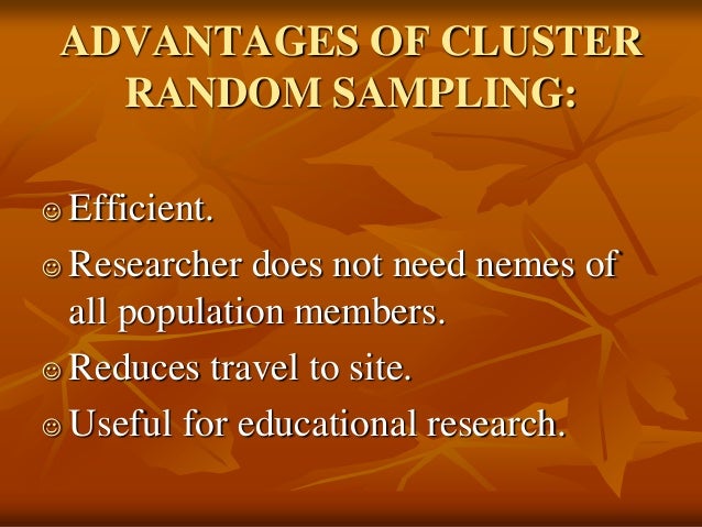 Cluster and multistage sampling