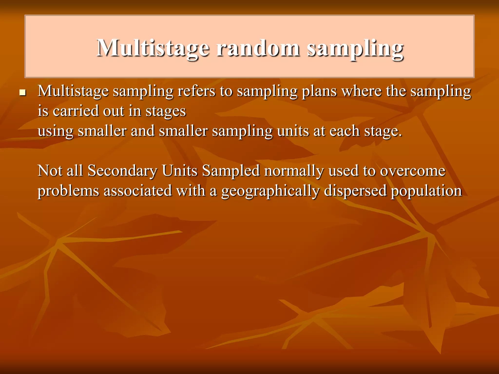 Cluster and multistage sampling | PPTX