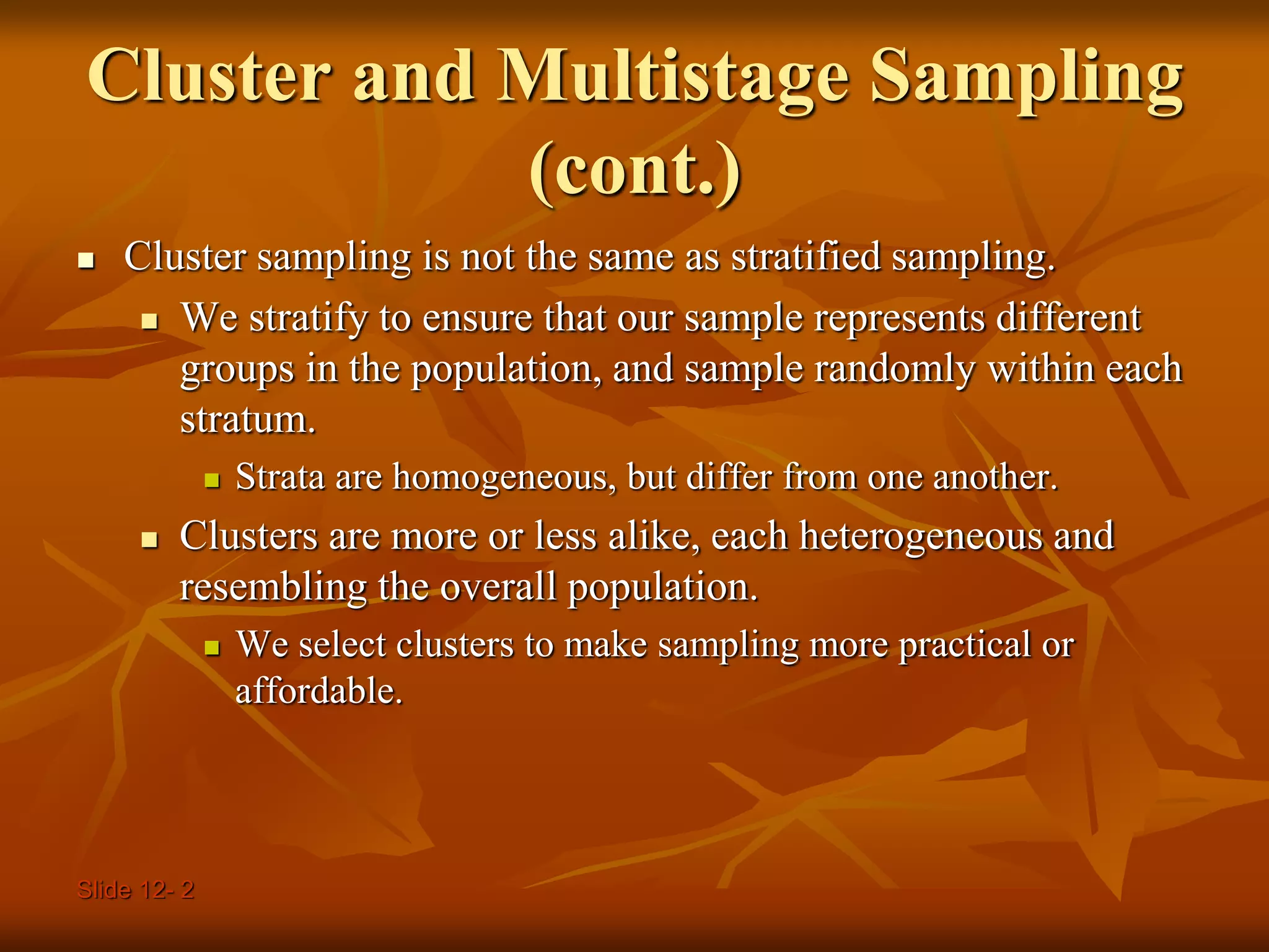 Cluster and multistage sampling | PPTX