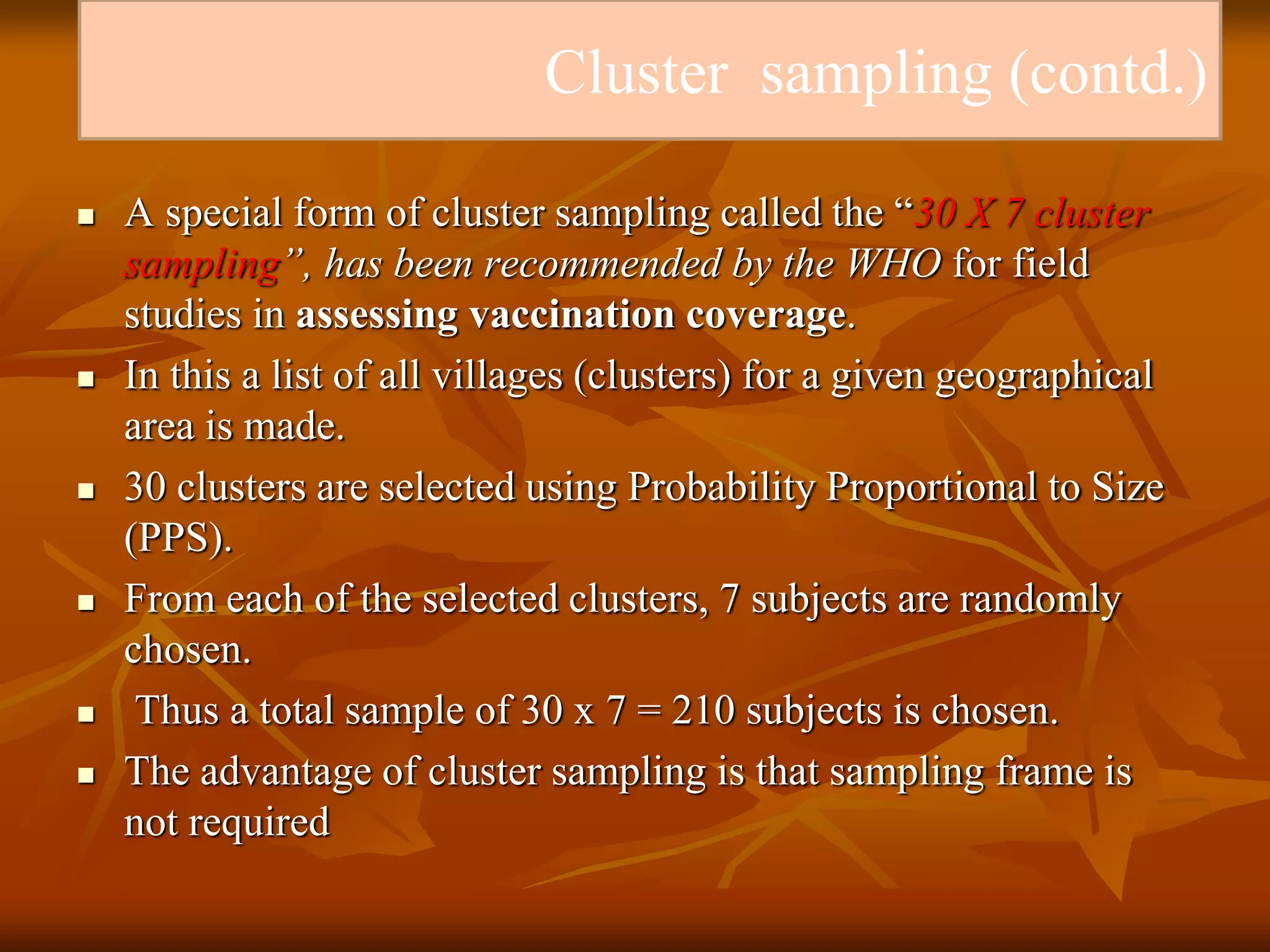 Cluster and multistage sampling | PPTX