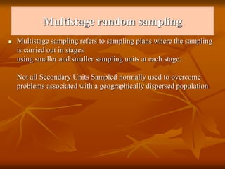 Cluster and multistage sampling | PPTX