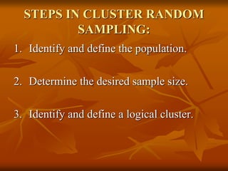 Cluster and multistage sampling | PPTX