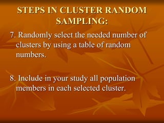 Cluster and multistage sampling | PPTX