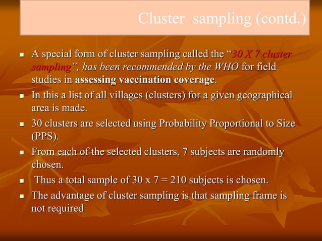 Cluster and multistage sampling | PPTX
