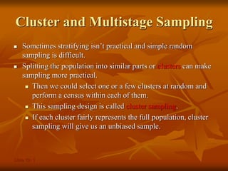 Cluster and multistage sampling | PPT