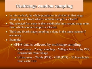 Cluster and multistage sampling | PPT