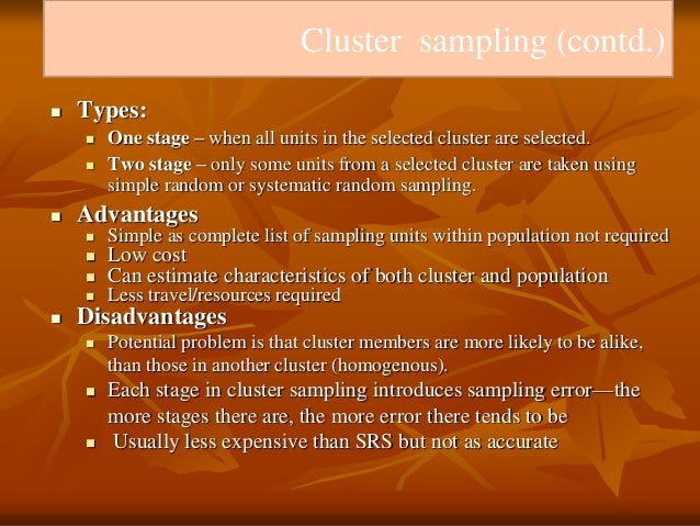 Cluster and multistage sampling