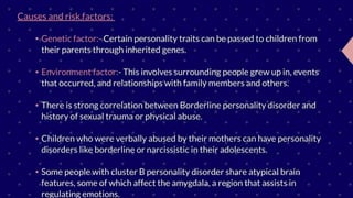 CLUSTER B PERSONALITY DISORDER | PPT