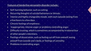 CLUSTER B PERSONALITY DISORDER | PPTX