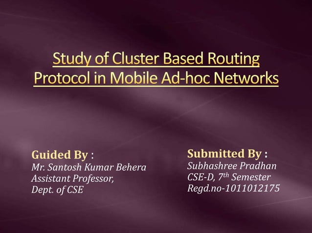 Cluster Based Routing Protocol Ppt 6993