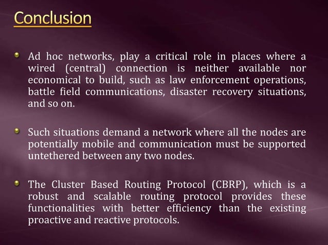 Cluster Based Routing Protocol Ppt