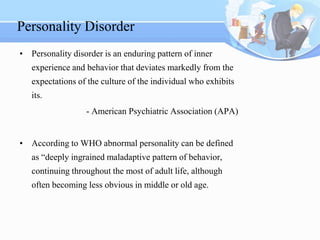 Cluster B personality disorders | PPTX