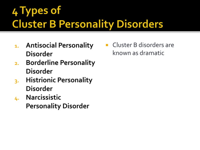 Cluster B Personality Disorders for NCMHCE Study | PPT