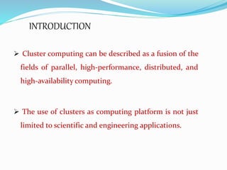 Cluster computing | PPTX