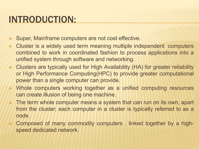 Cluster computing | PPT
