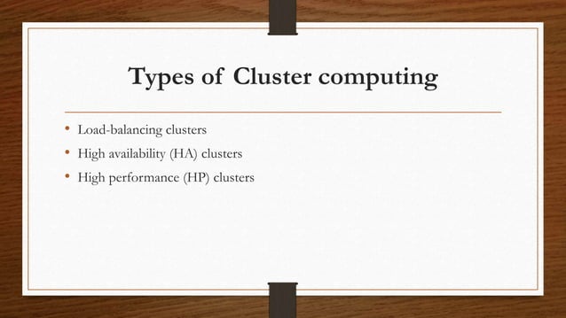 Cluster computing | PPT