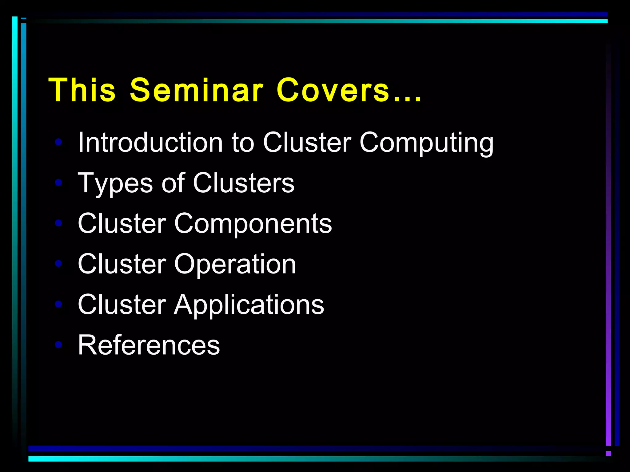 Cluster Computing Seminar. | PPT