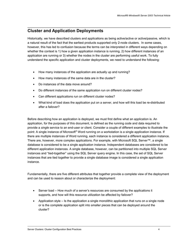 Cluster Configuration Best Practices Pdf