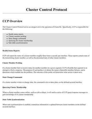 Cluster control protocol_reference | PDF