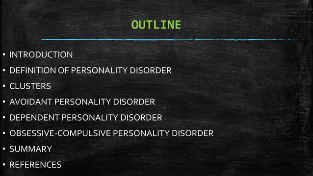 Cluster C Personality Disorders | PPTX