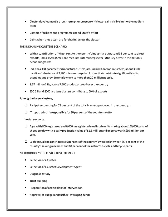 Cluster development in india print out | PDF