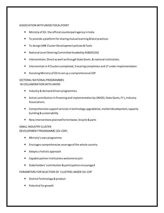 Cluster development in india print out | DOCX