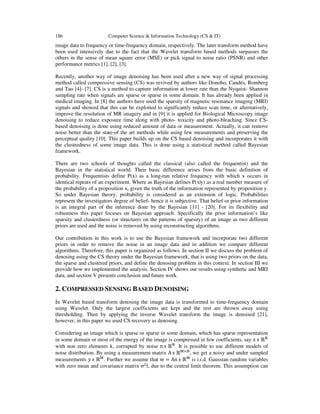 Clustered Compressive Sensingbased Image Denoising Using Bayesian Framework | PDF