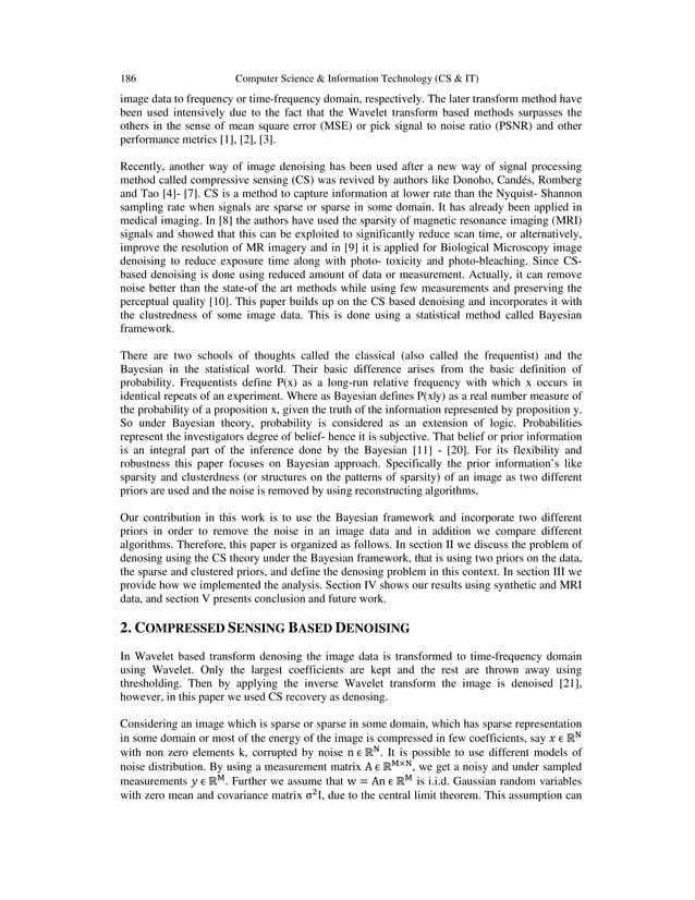 Clustered Compressive Sensingbased Image Denoising Using Bayesian Framework Pdf