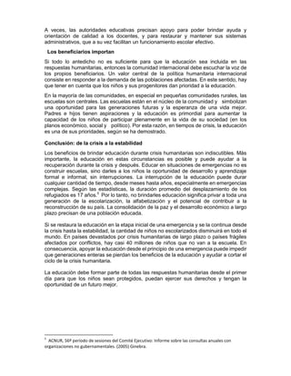 Cluster Educación la Educación Salva Vidas | DOCX