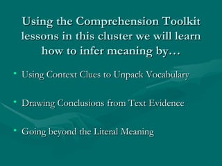 Cluster four launching lesson | PPT