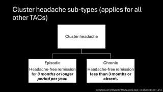 Cluster headache, other trigeminal autonomic cephalgia, and cranial ...