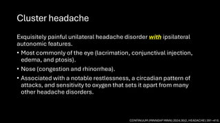 Cluster headache, other trigeminal autonomic cephalgia, and cranial ...