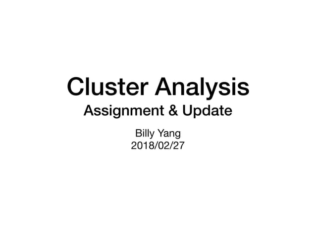 Cluster Analysis : Assignment & Update | PDF