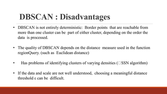 Density based clustering | PPTX | Databases | Computer Software and Applications