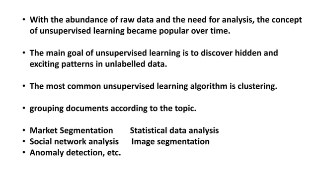 Clustering as a unsupervised learning method inin machine learning | PPT