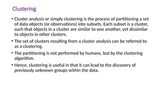 CLUSTERING, differnt type of clusterings | PPTX