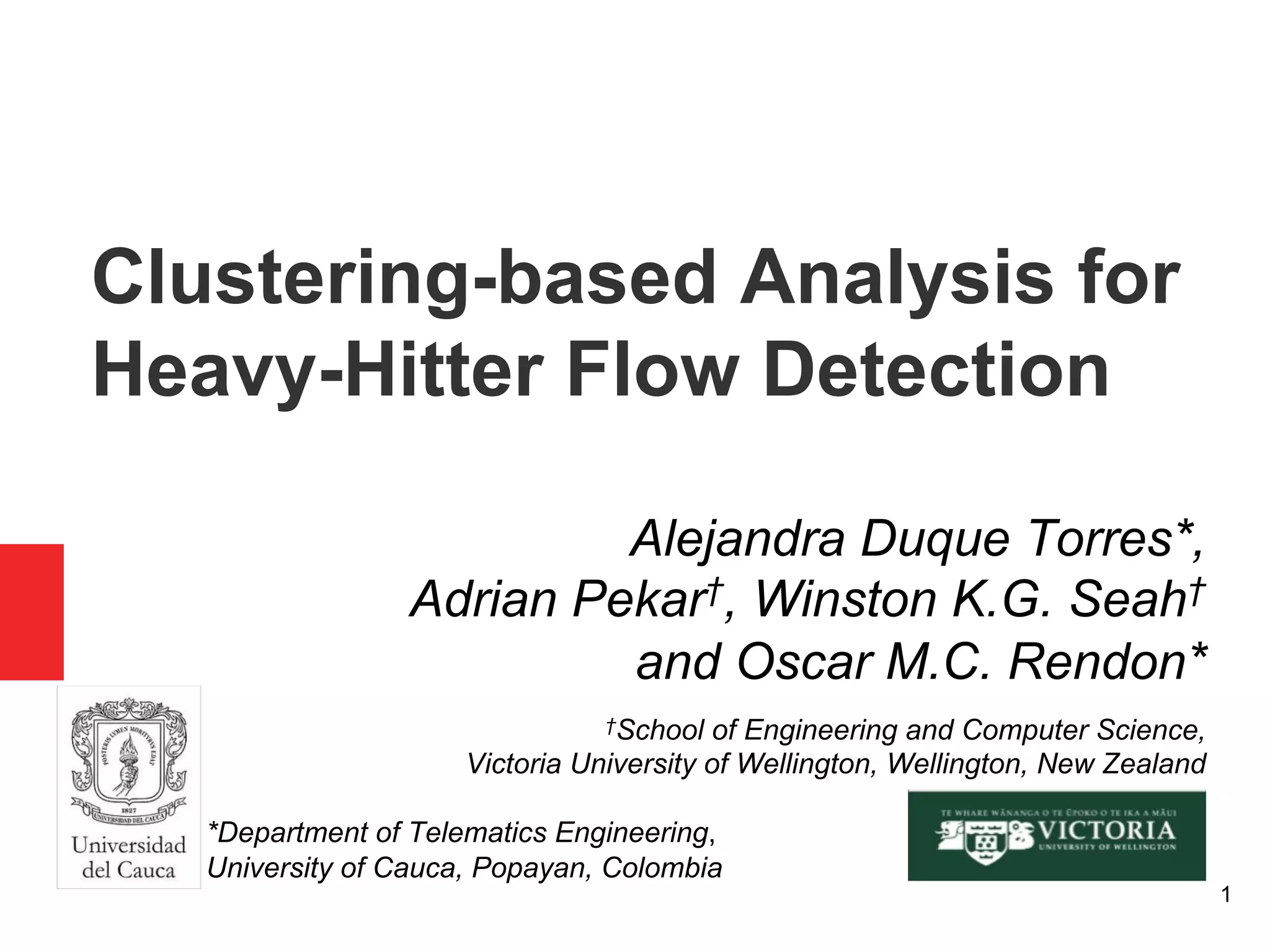 Clustering-based Analysis for Heavy-Hitter Flow Detection | PDF