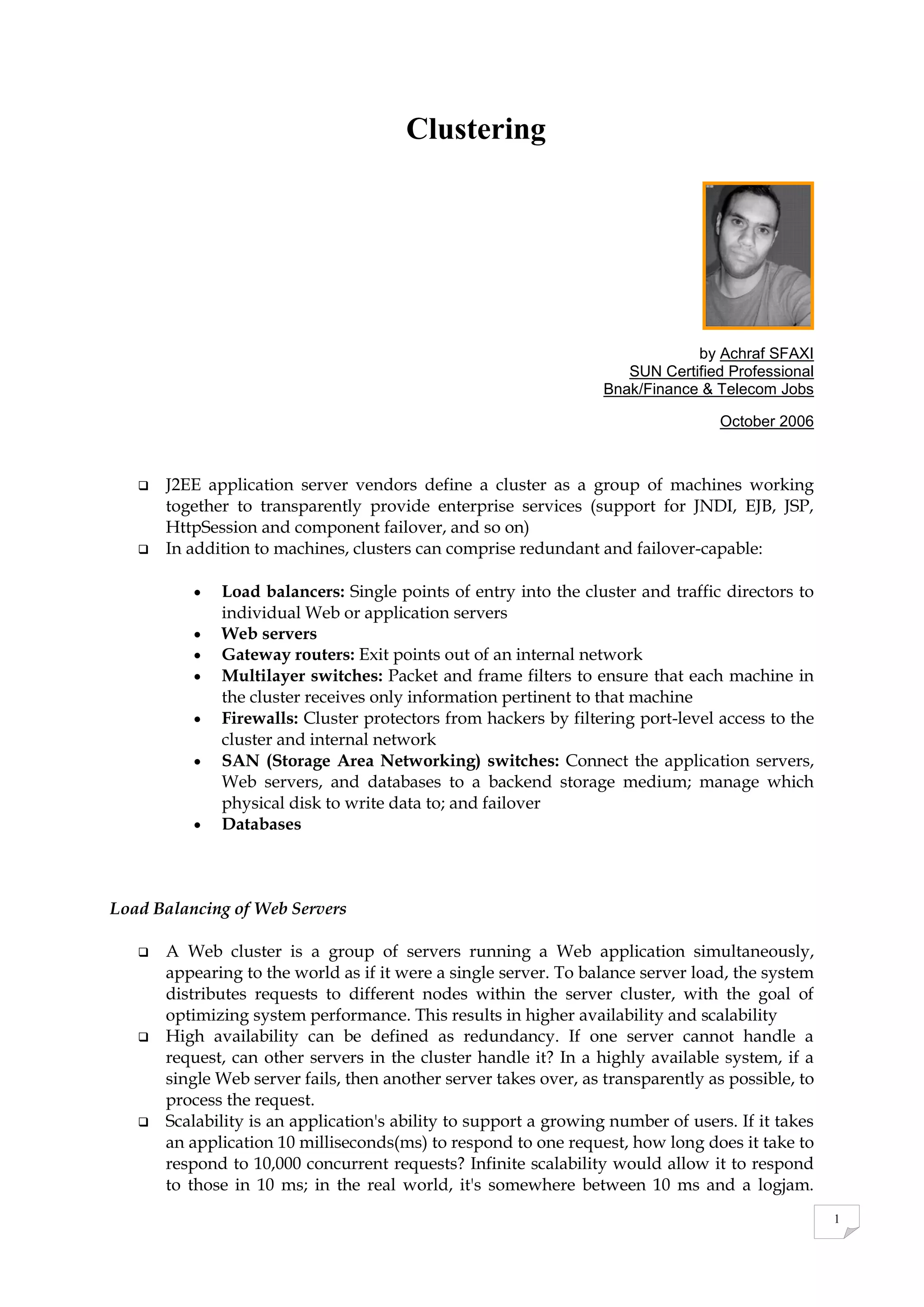 Clustering - october 2006 | PDF