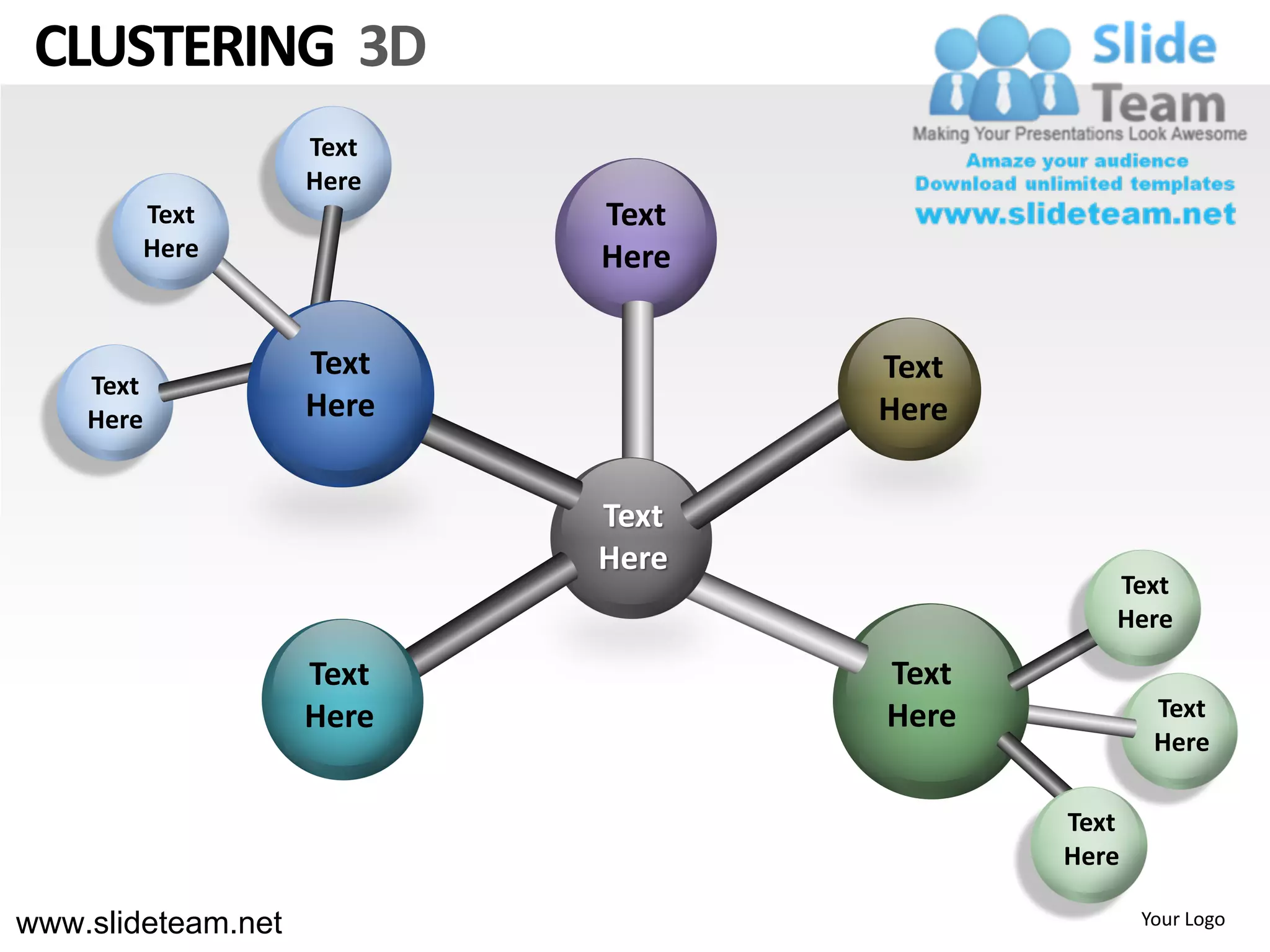 Clustering 3d powerpoint presentation templates. | PPT