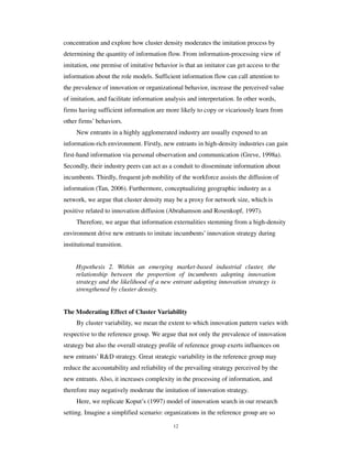 Clustering and Imitation in Innovation Strategy: Toward an Incumbent ...