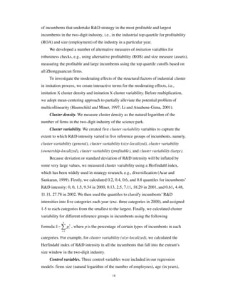 Clustering and Imitation in Innovation Strategy: Toward an Incumbent ...