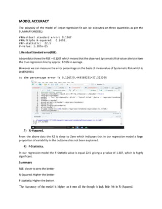 REGRESSION, CLUSTERING AND CLASSIFICATION IN R-STUDIO | DOCX